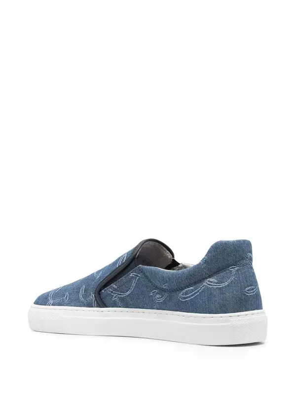 Jacob Cohen Embroidered Logo Denim Slip-on Sneakers
