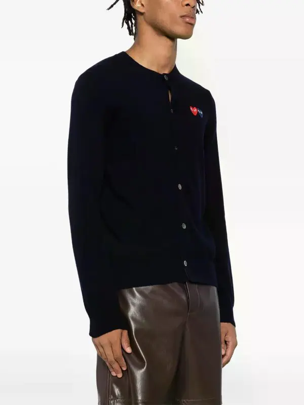 Play Comme Des Garcon Double Heart Cardigan