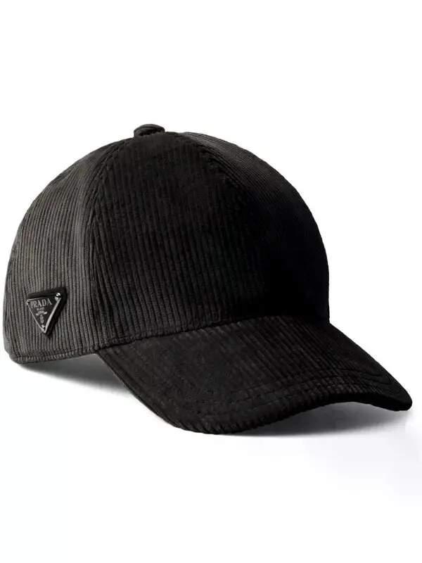 Prada Corduroy Baseball Cap - Black