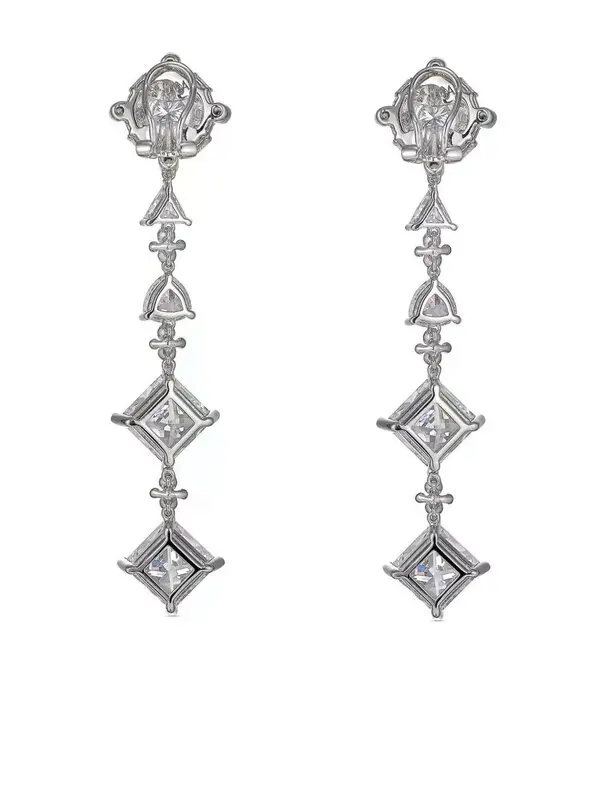 ANABELA CHAN 18kt White Gold Diamond Drop Earrings - Silver
