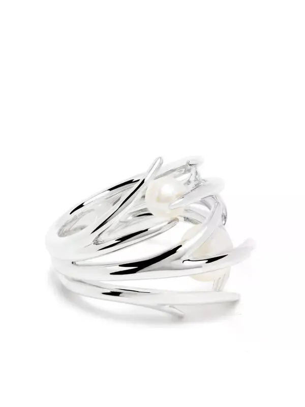 SHAUN LEANE Sterling Cherry Blossom Pearl Ring - Silver