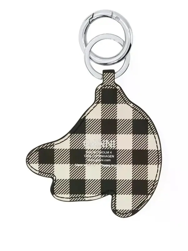 GANNI Logo Keyring - Black