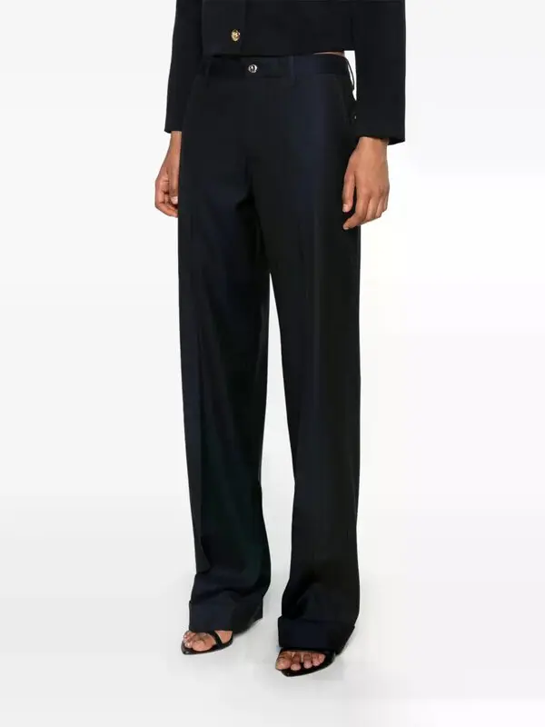 Miu Miu Virgin Wool Tailored Trousers With Cuffs
