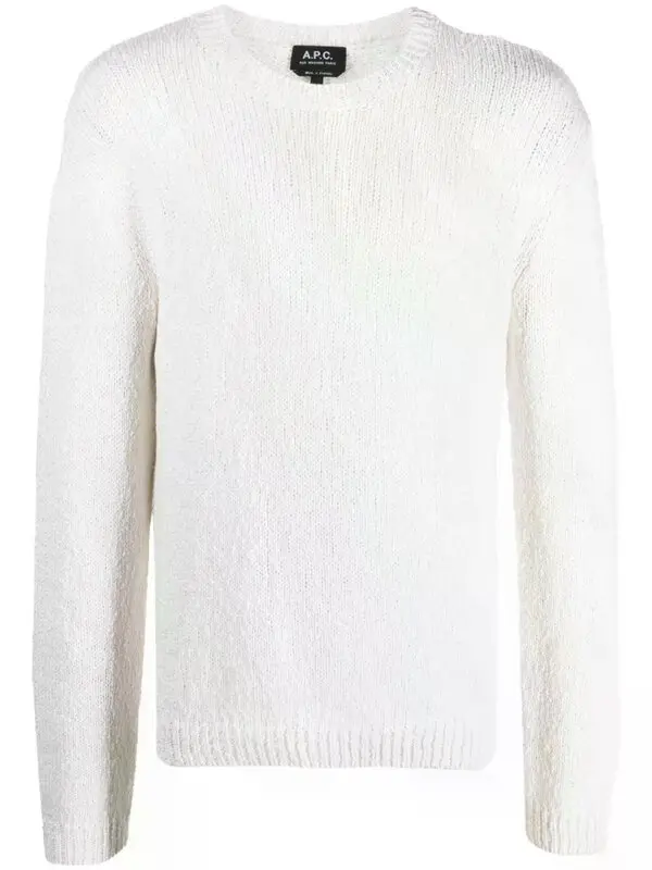 A.p.c. Crew Neck Knitted Jumper - White