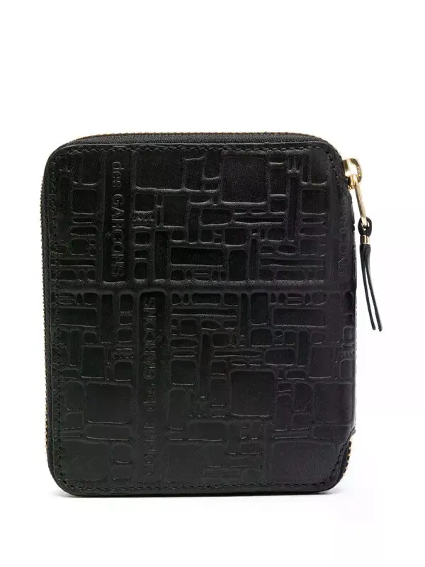 Comme Des Garçons Logo-embossed Leather Wallet - Black