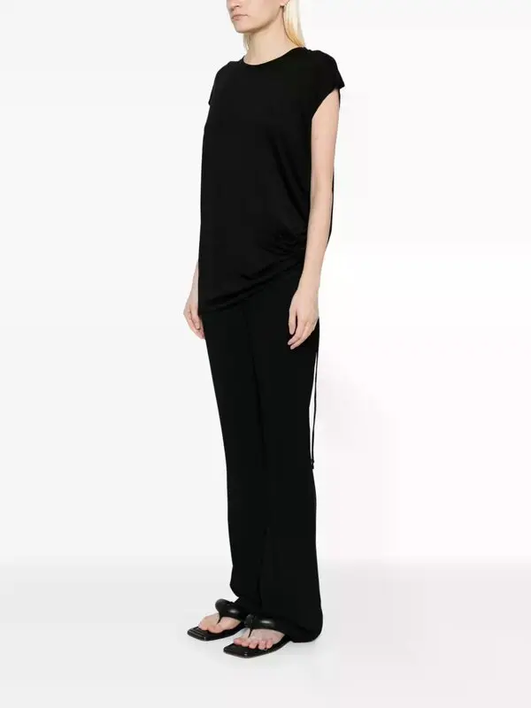 LESS Asymmetric Silk Vest With Drawstring Hem