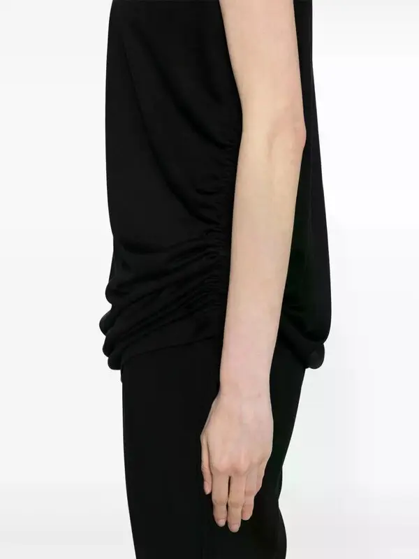 LESS Asymmetric Silk Vest With Drawstring Hem