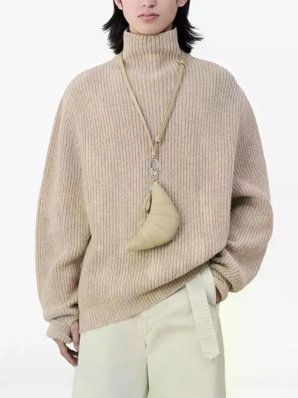 LEMAIRE Croissant Leather Coin Purse - Neutrals