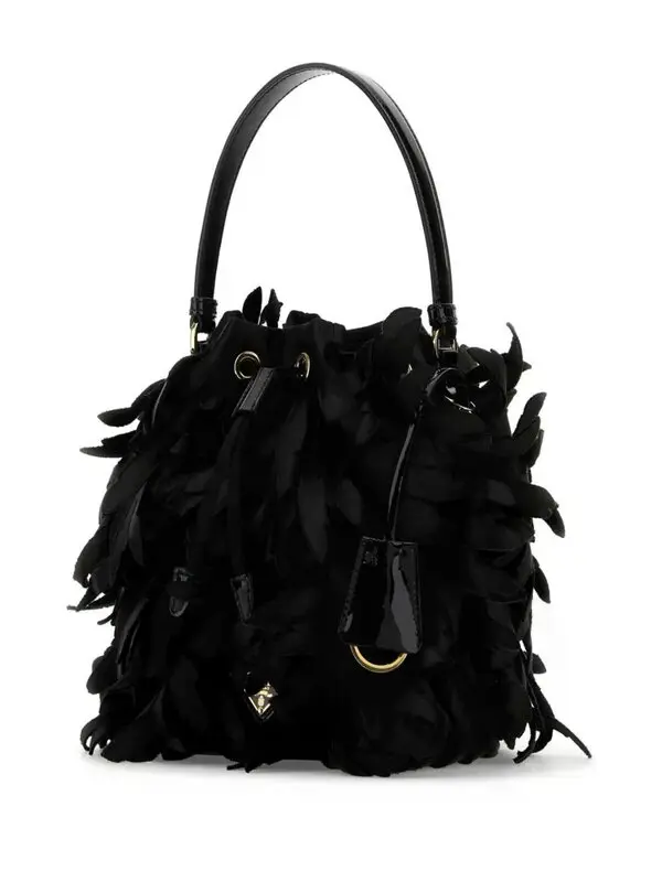 Prada Feather Embellished Bucket Bag
