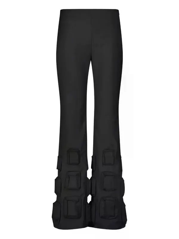 AVAVAV Flared Trousers With 3d Detailing - Black