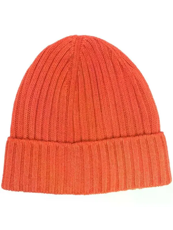 DELL'OGLIO Cashmere Ribbed-knit Beanie - Orange