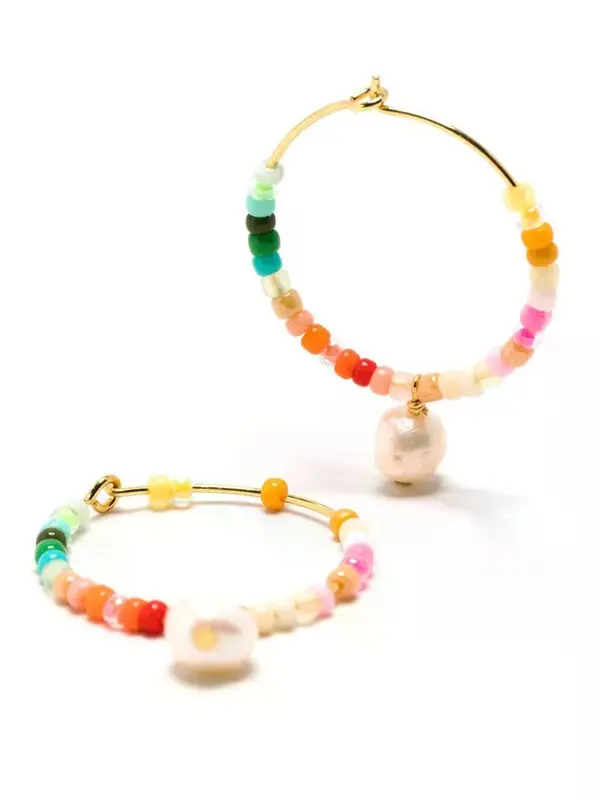 Anni Lu Rainbow Nomad Pearl Hoop Earrings