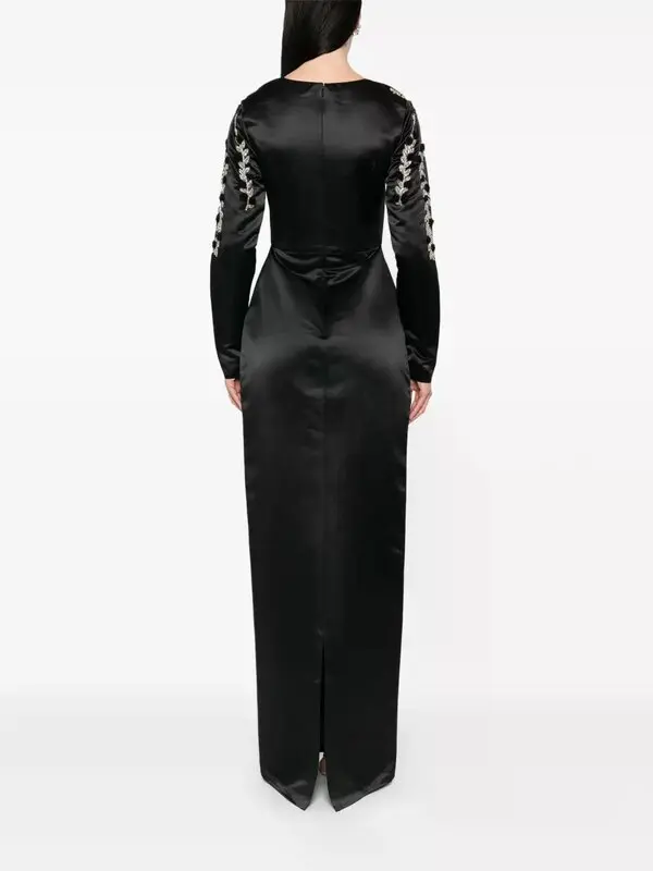 AAVVA Embroidered Detail Satin Gown