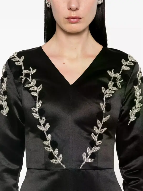 AAVVA Embroidered Detail Satin Gown