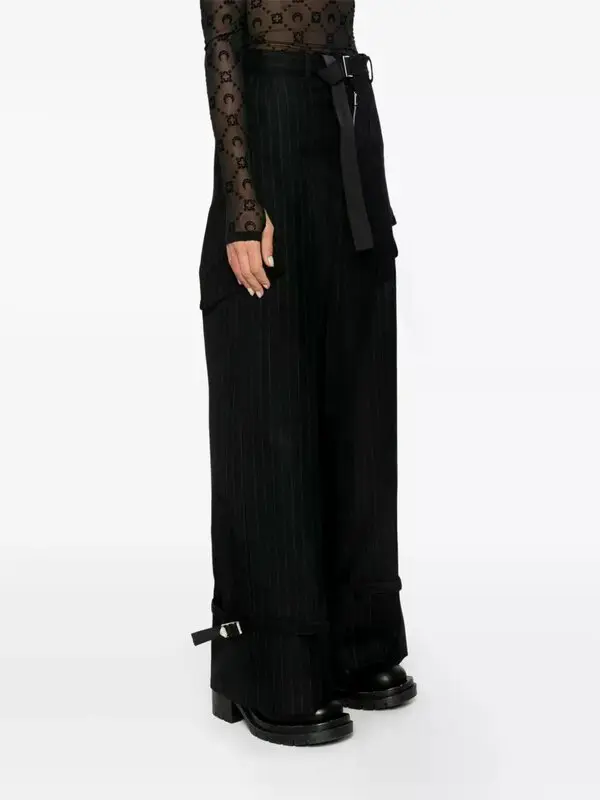 Sacai Pinstriped Wool Cargo Trousers