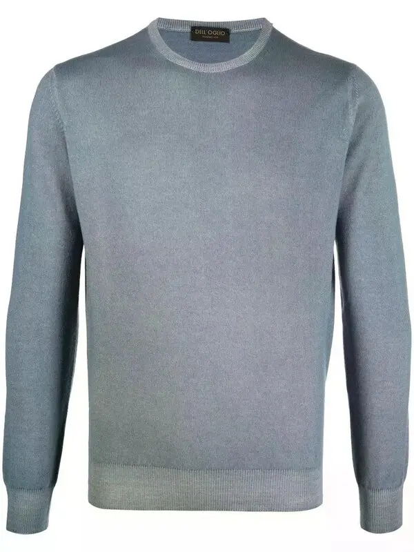 DELL'OGLIO Crew Neck Knitted Jumper - Blue
