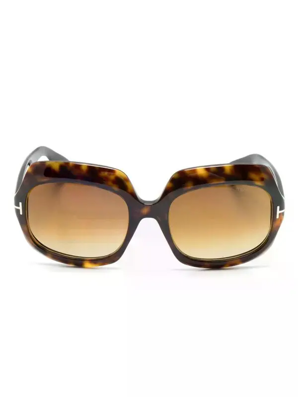 TOM FORD Rectangle Frame Sunglasses - Brown