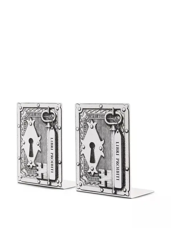 FORNASETTI Libri Proibiti Bookends - Black