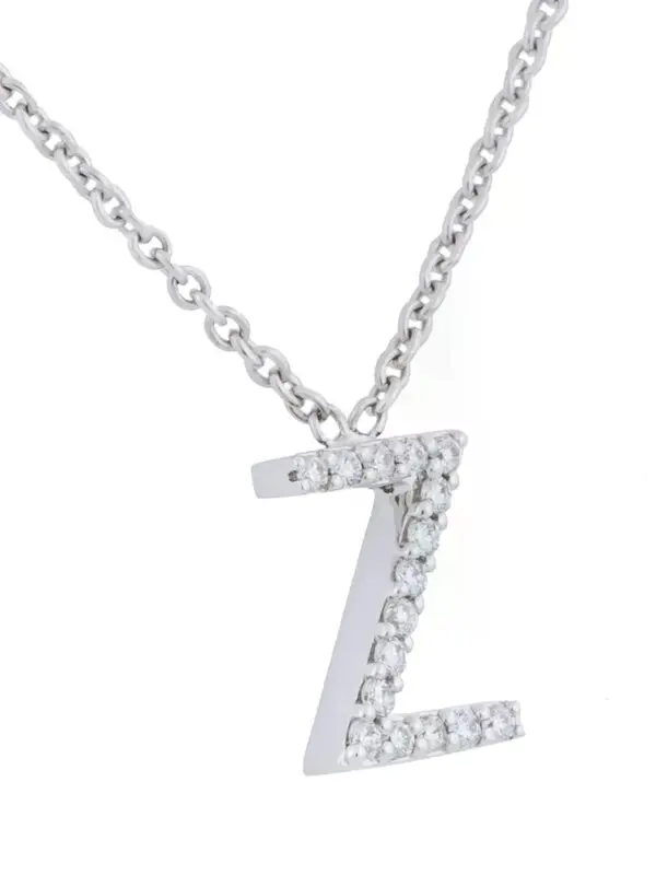 ALINKA 18kt White Gold Diamond 'z' Initial Pendant Necklace
