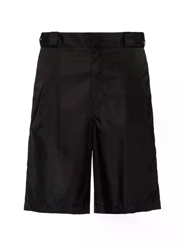 Prada Nylon Gabardine Wide-leg Bermuda Shorts