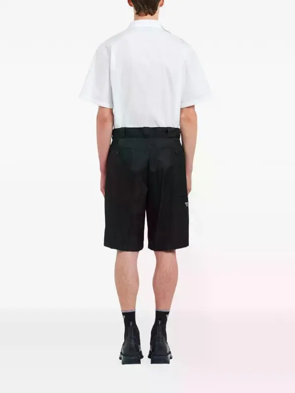 Prada Nylon Gabardine Wide-leg Bermuda Shorts