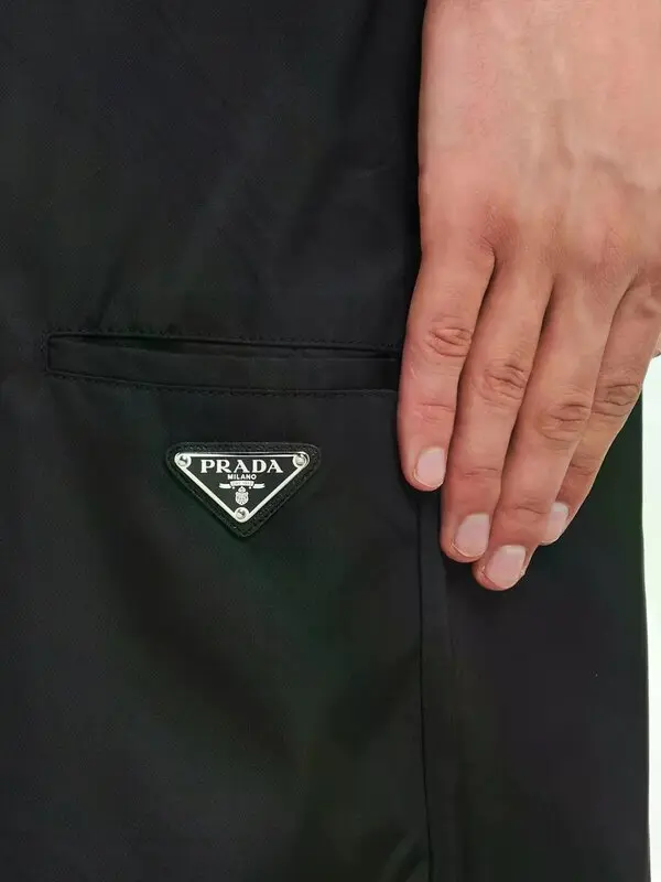 Prada Nylon Gabardine Wide-leg Bermuda Shorts