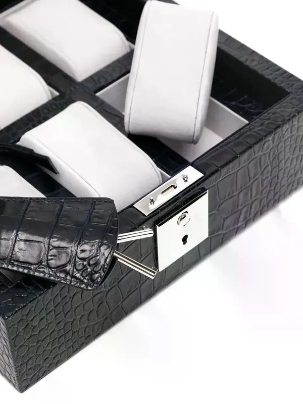 Smythson Crocodile-effect Leather Trinket Box