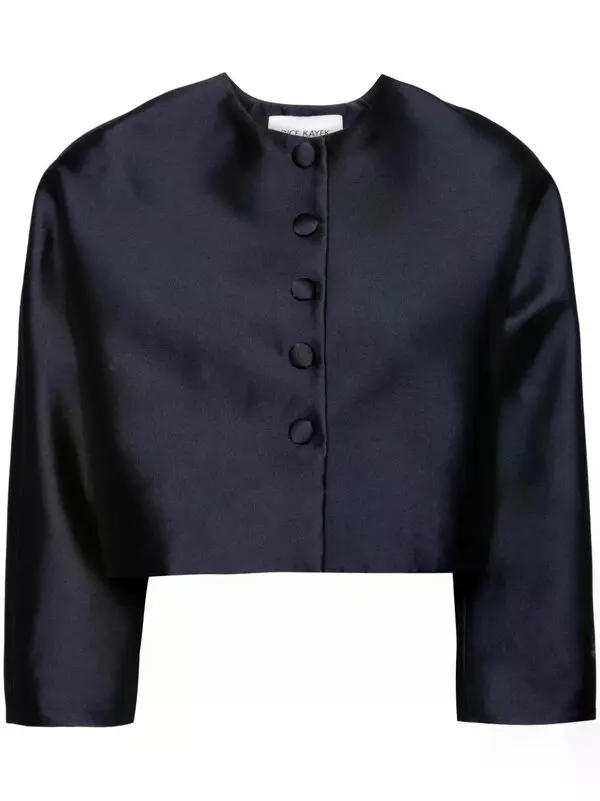 Dice Kayek Cropped Jacket - Blue