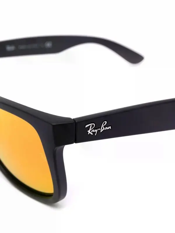 Ray-ban Justin Mirrored-lens Sunglasses - Black