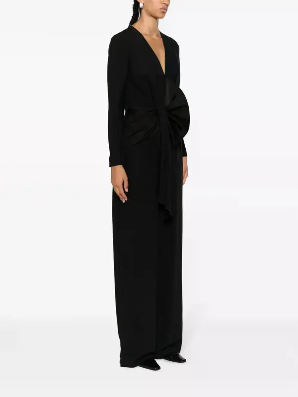 Alberta Ferretti Enver Bow-detail Satin Jumpsuit - Black