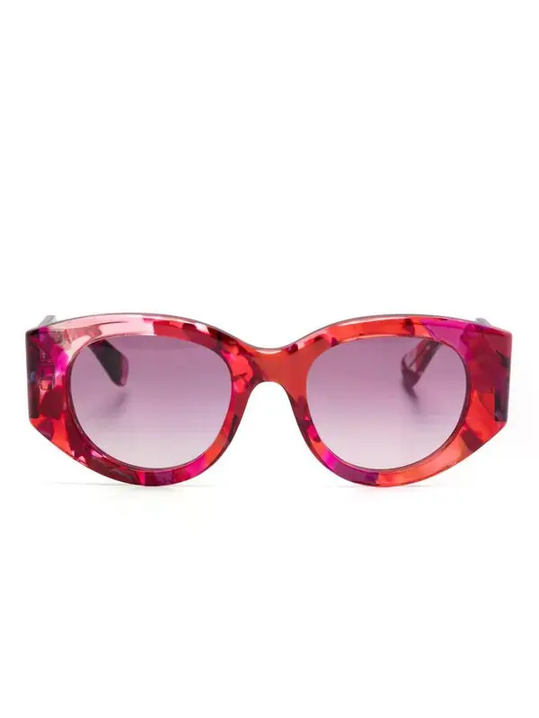 Chloé Oversize Marble Pattern Sunglasses - Red