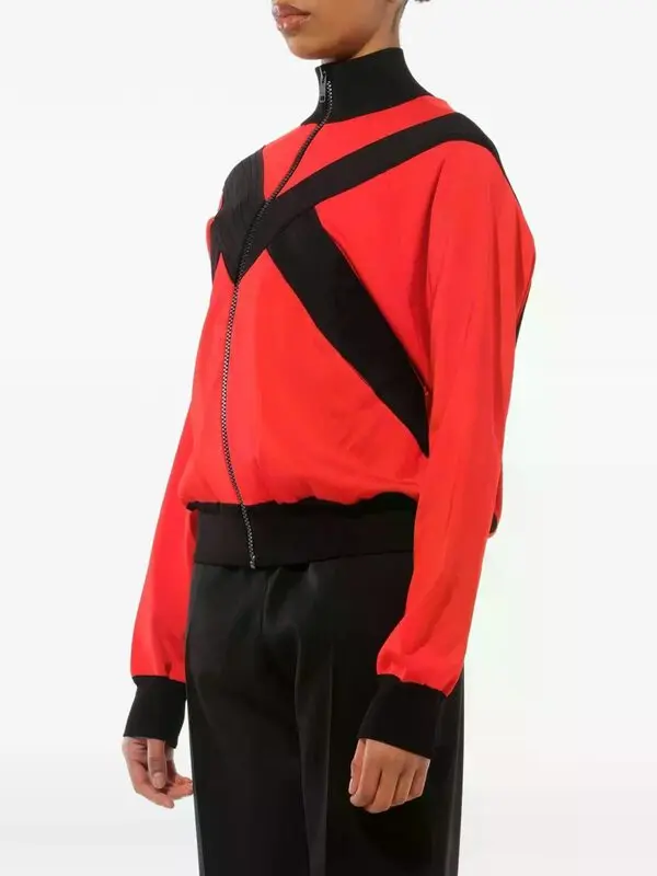 Givenchy Contrast Panel Zipped Jacket - Red