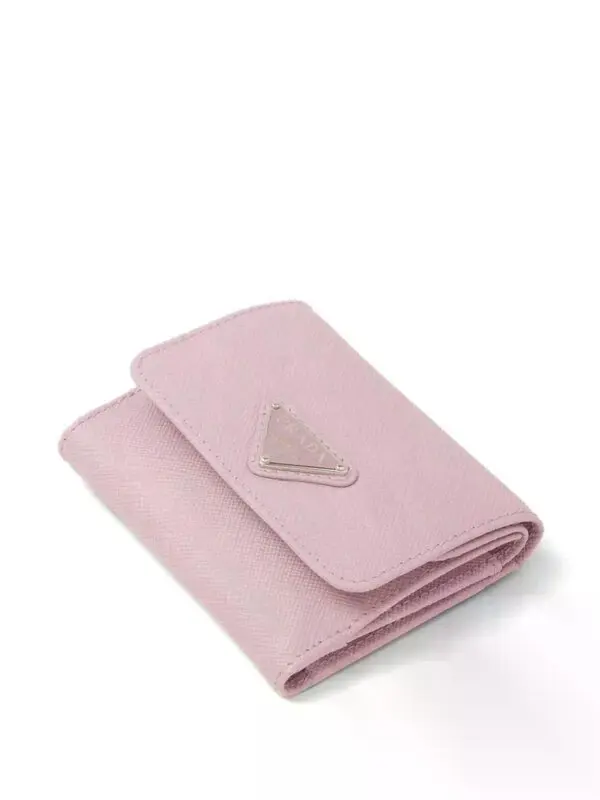 Prada Triangle-logo Saffiano Leather Wallet - Pink