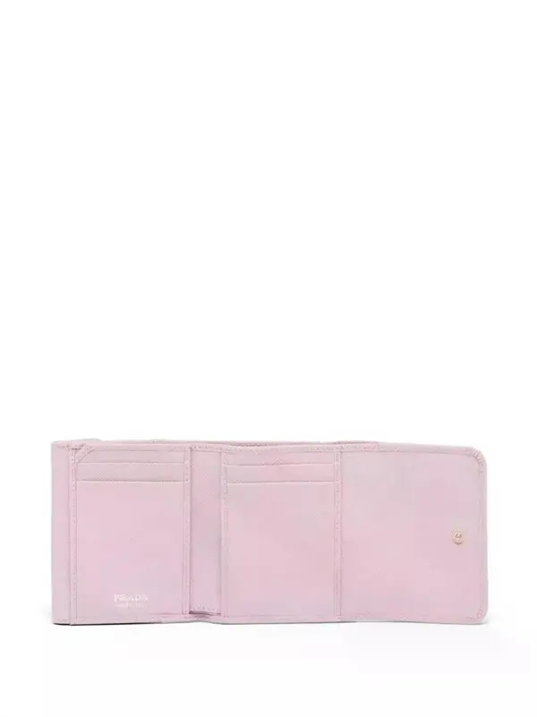 Prada Triangle-logo Saffiano Leather Wallet - Pink