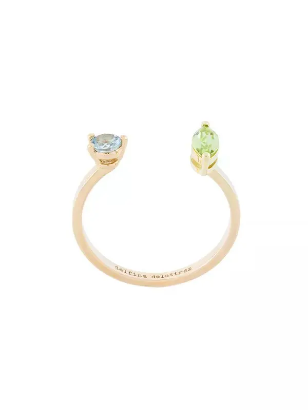 Delfina Delettrez 18 Karat Gold Peridot And Aquamarine Ring