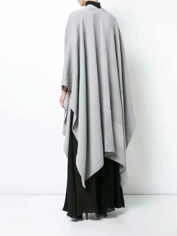 Voz Draped V-neck Cape In Opal Merino Wool