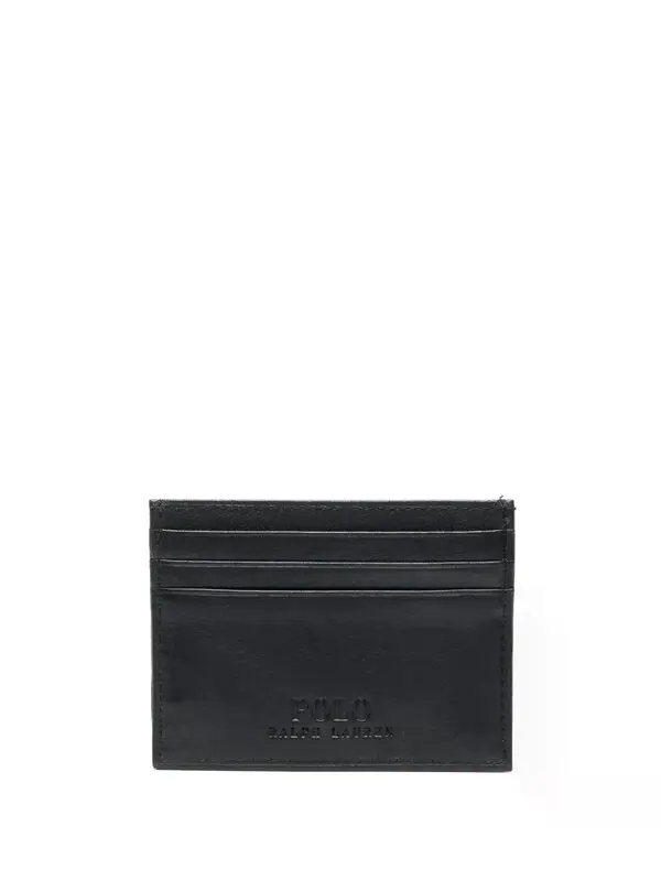 Polo Ralph Lauren Logo Leather Card Holder - Black