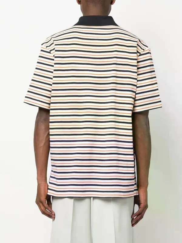 LANVIN Logo-embroidered Striped Polo Shirt