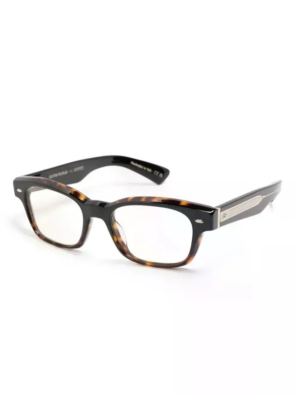 Oliver Spencer Tortoiseshell-effect Rectangle-frame Glasses