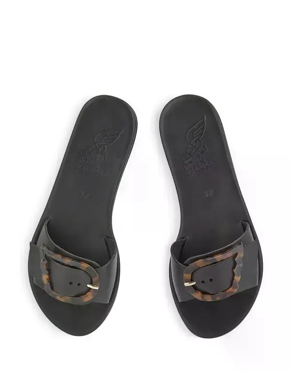 ANCIENT GREEK SANDALS Aglaia Flat Sandals - Black