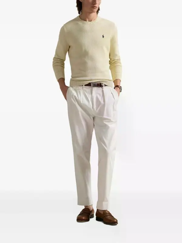 Polo Ralph Lauren Crew Neck Embroidered Jumper - Neutrals