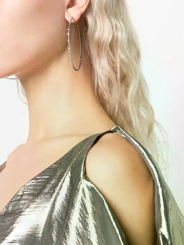 MATTIA CIELO 18kt White Gold Diamond Hoop Earrings