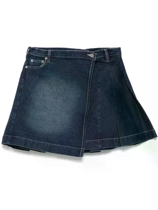 HOUSE OF SUNNY Pleated Mini Skirt - Blue