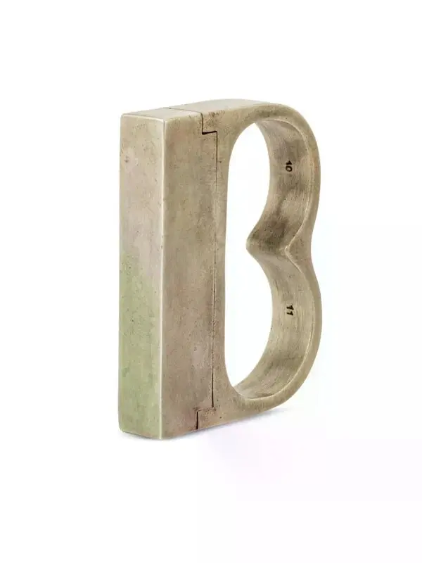 PARTS OF FOUR Plate Double Cuboid Ring In Sterling
