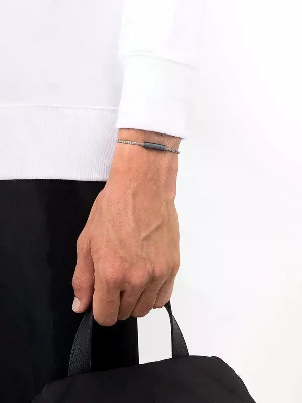 Le Gramme 5g Polished Ceramic Cable Bracelet - Silver