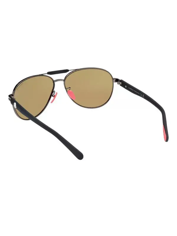 Moncler Aviator Sunglasses With Logo Print