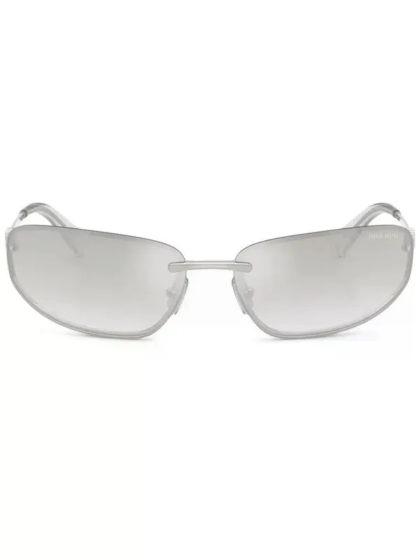 Miu Miu Tone Wraparound Sunglasses - Silver