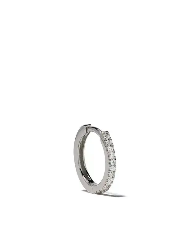 WE BY WHITEBIRD 18kt White Gold Diamond Margot Large Hoop Single Earring - Silver