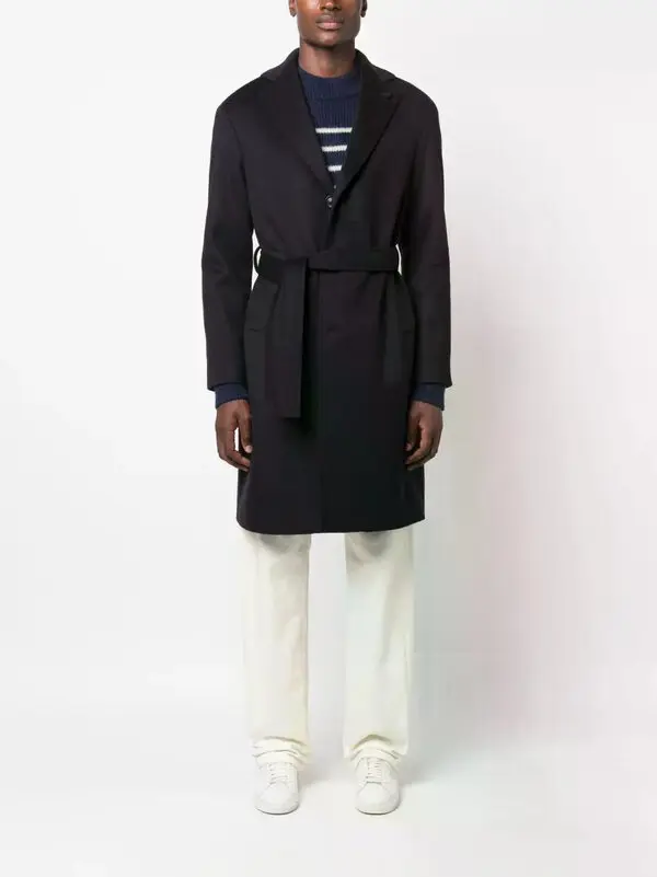 LARDINI Tied-waist Wool Coat
