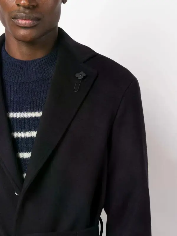 LARDINI Tied-waist Wool Coat